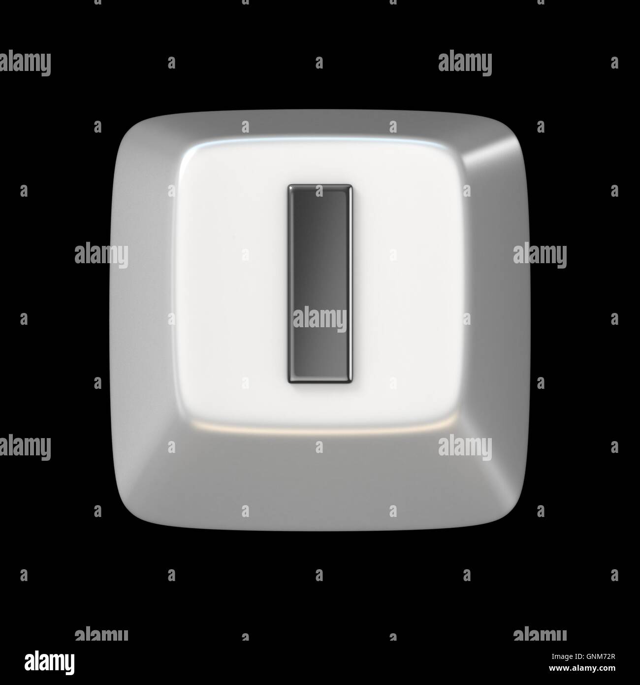 Computer keyboard key FONT. Letter I 3D render illustration isolated on ...