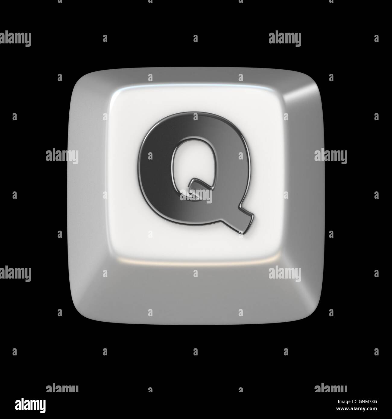 Computer keyboard key FONT. Letter Q 3D render illustration isolated on ...