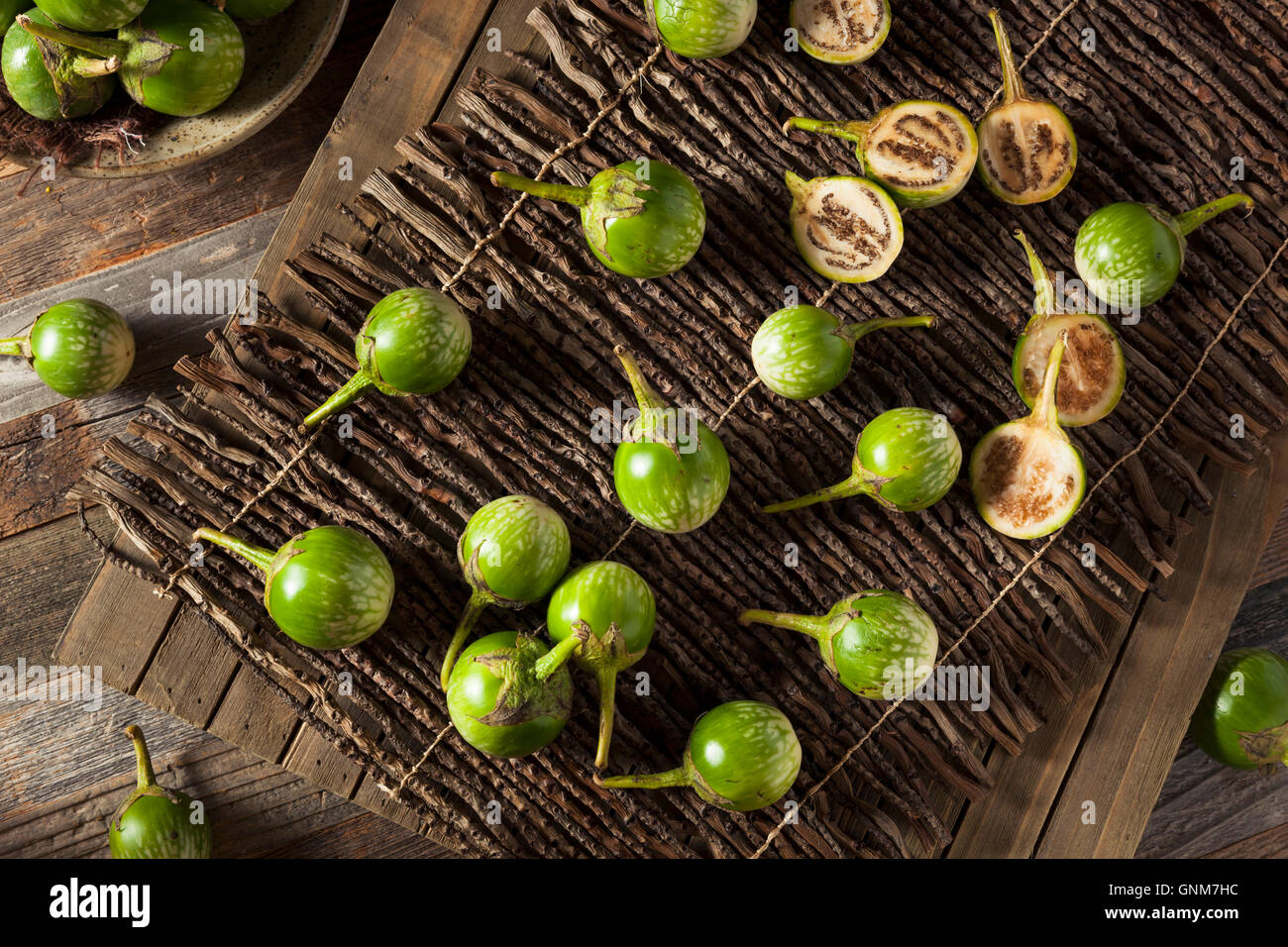 Raw Green Thai Eggplants Ready for Cooking Stock Photo - Alamy