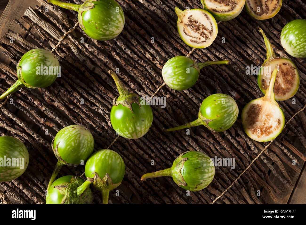 Raw Green Thai Eggplants Ready for Cooking Stock Photo - Alamy