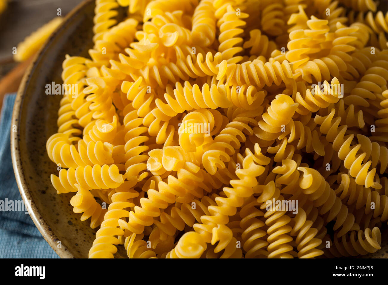 Raw Dry Organic Fusilli Pasta Ready for Cooking Stock Photo - Alamy