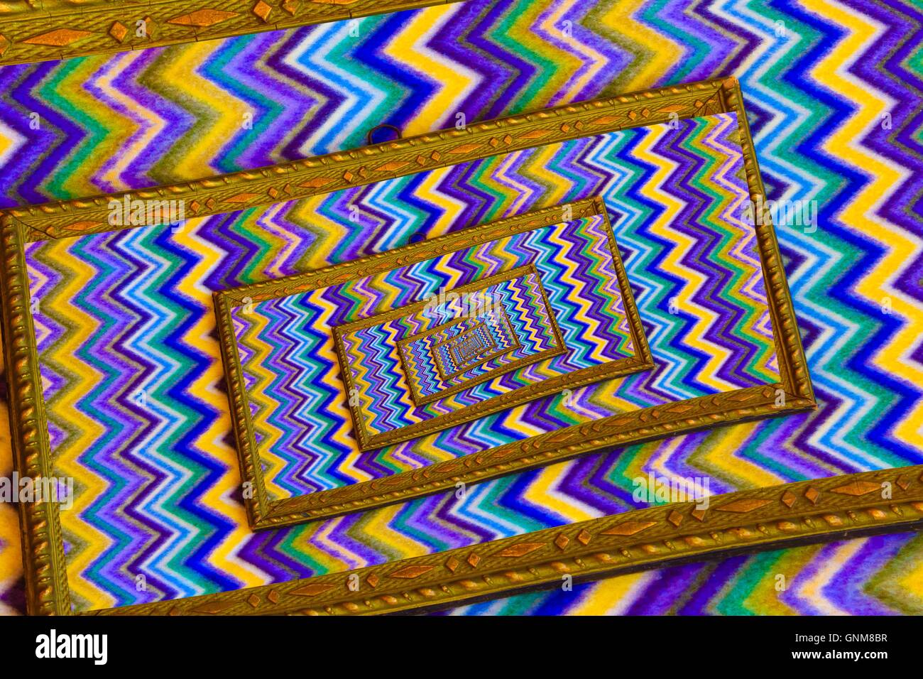 effect droste of a frame in a wool fabric Stock Photo - Alamy