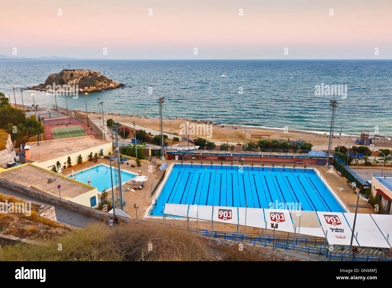View of the municipal swimming pool in Piraeus, Athens Stock Photo - Alamy