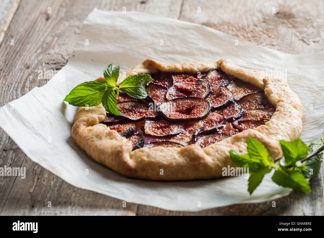Homemade figs galette Stock Photo - Alamy
