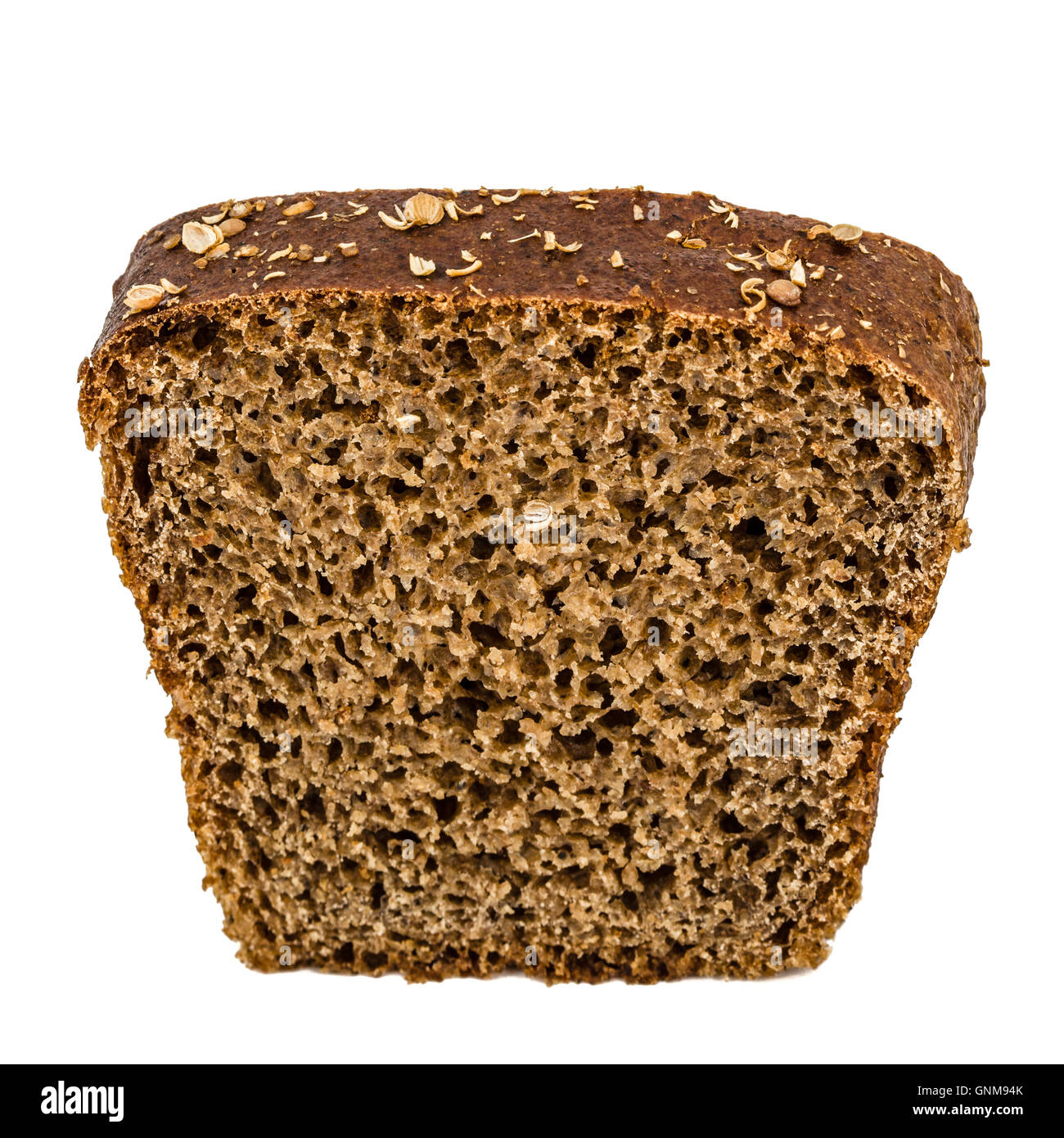 Sliced of bread made of dark flour, isolated on white background Stock ...