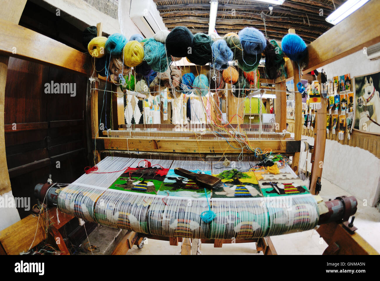 traditional arabic rug production Stock Photo - Alamy