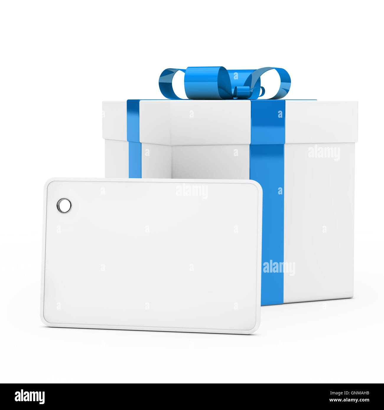gift box blue ribbon Stock Photo - Alamy