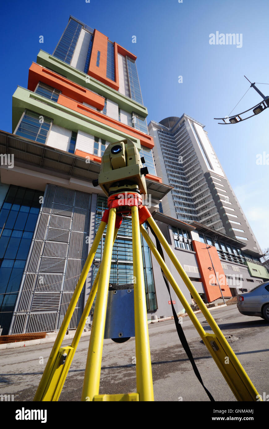 modern building at sunny day and clear blue sky Stock Photo - Alamy