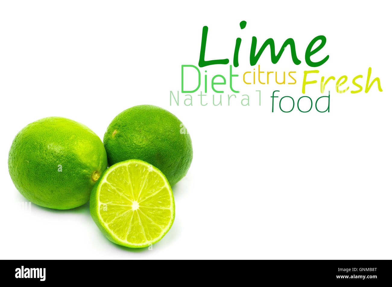 Fresh ripe lime. Isolated on white background Stock Photo - Alamy