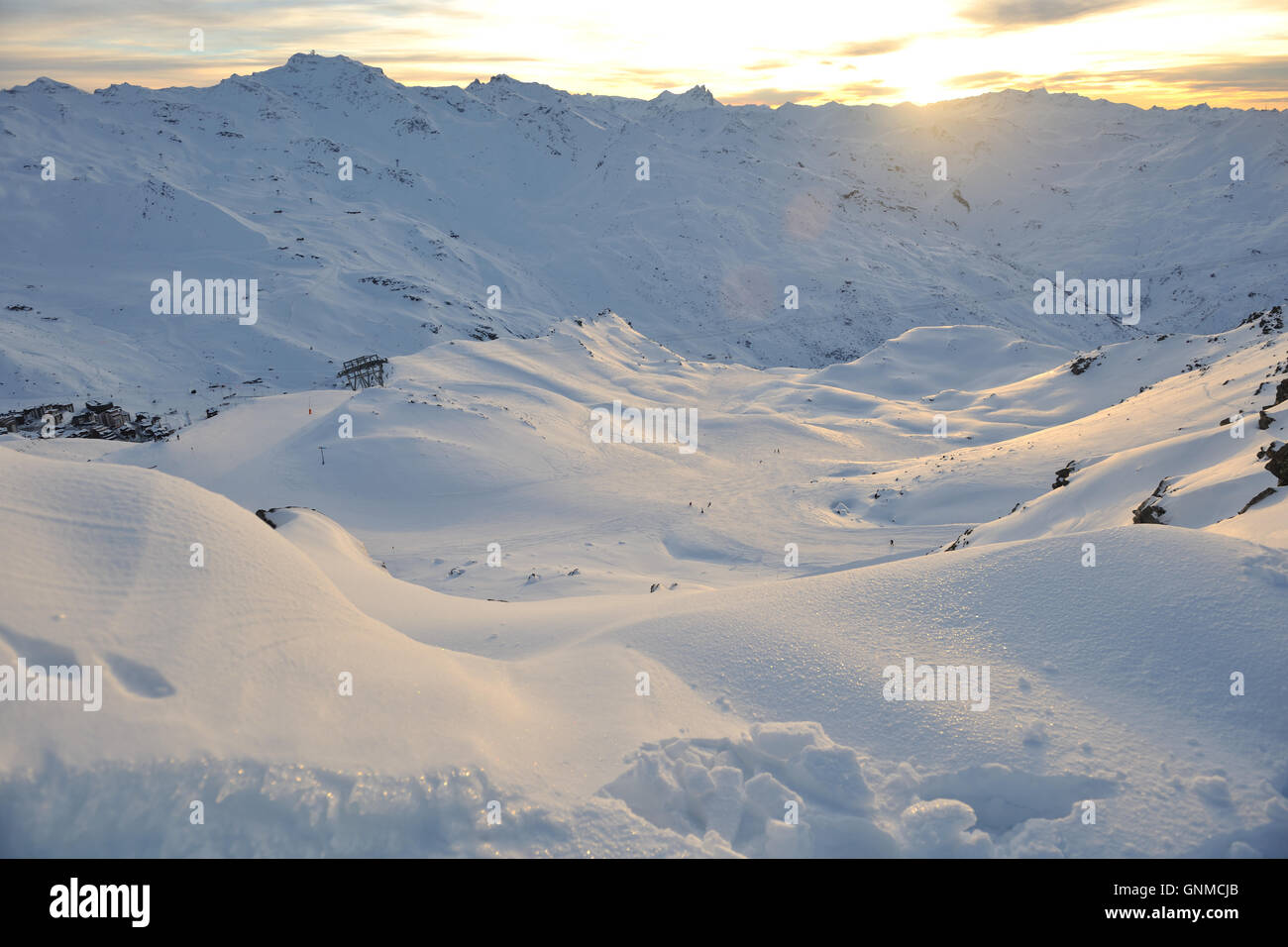mountain snow sunset Stock Photo - Alamy
