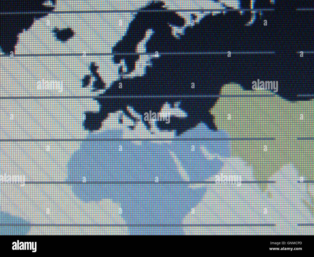 world map macro on tft screen Stock Photo - Alamy