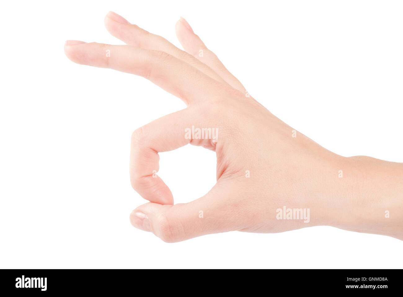 Hand OK sign isolated on white background Stock Photo - Alamy