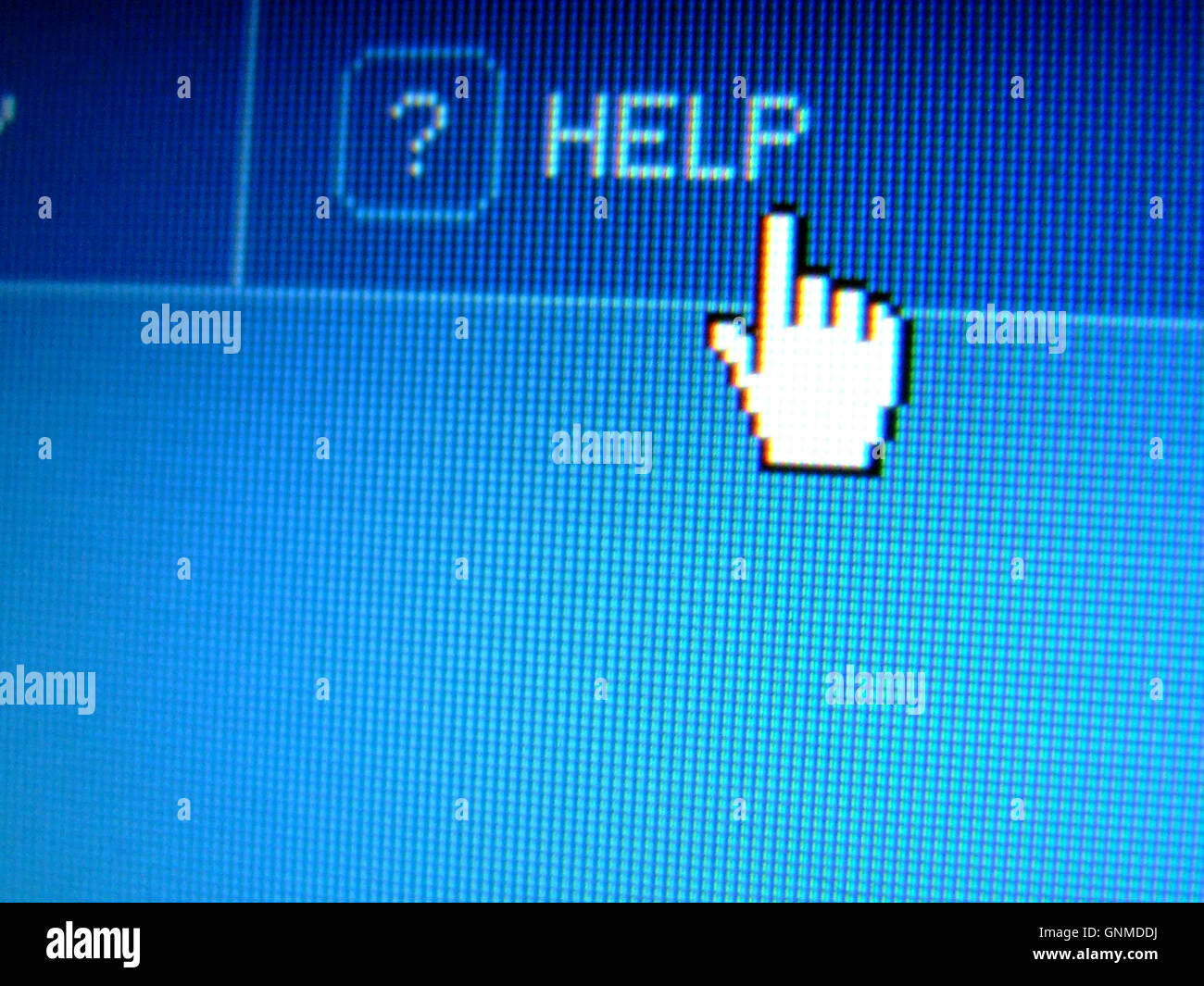 help online and hand cursor above Stock Photo - Alamy