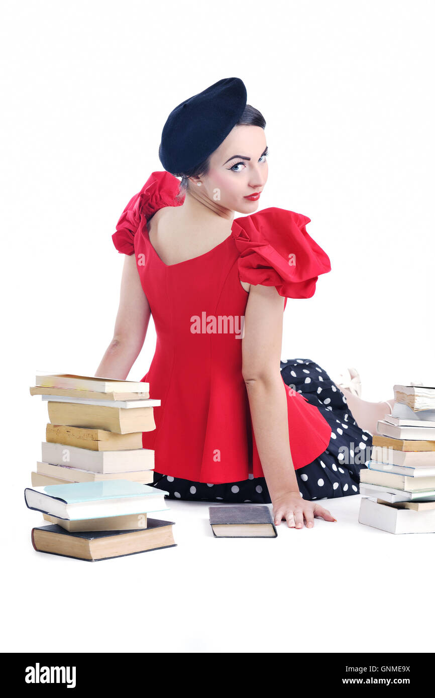 beautiful young woman read book Stock Photo - Alamy