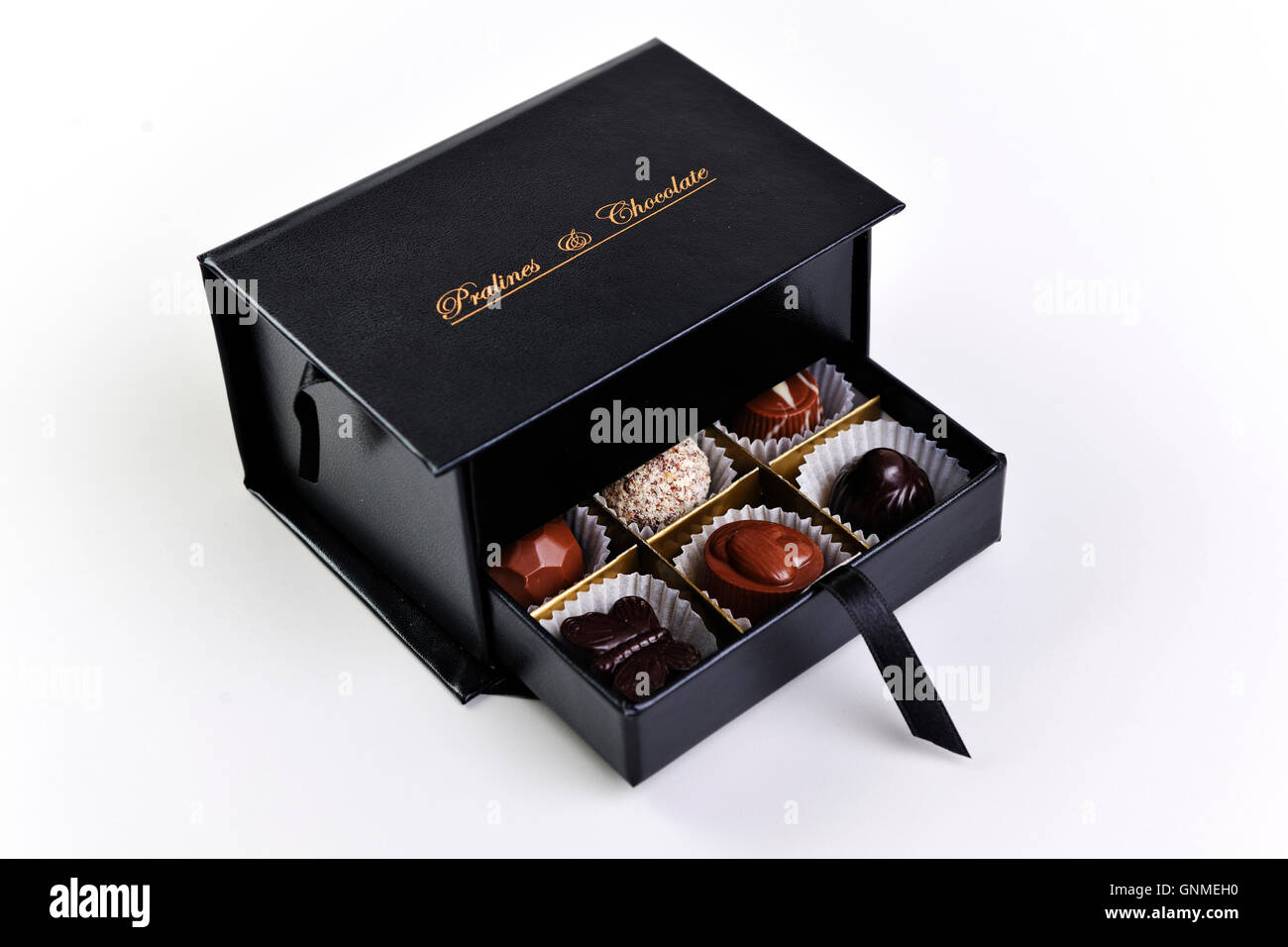chocolate and praline box Stock Photo - Alamy