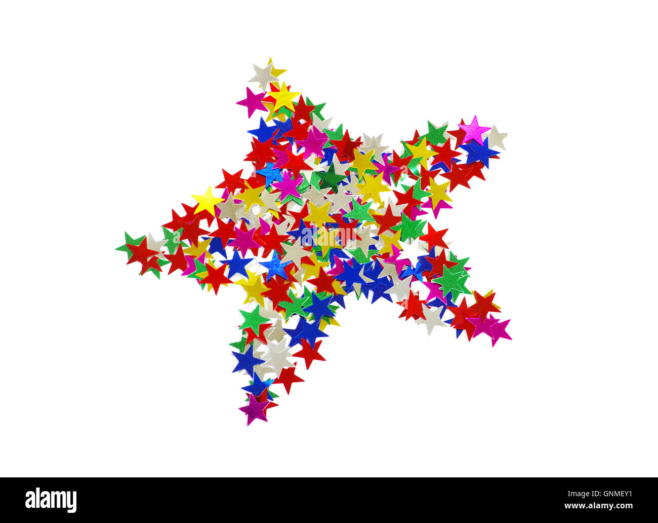 Big star composed of many colored stars on white Stock Photo - Alamy