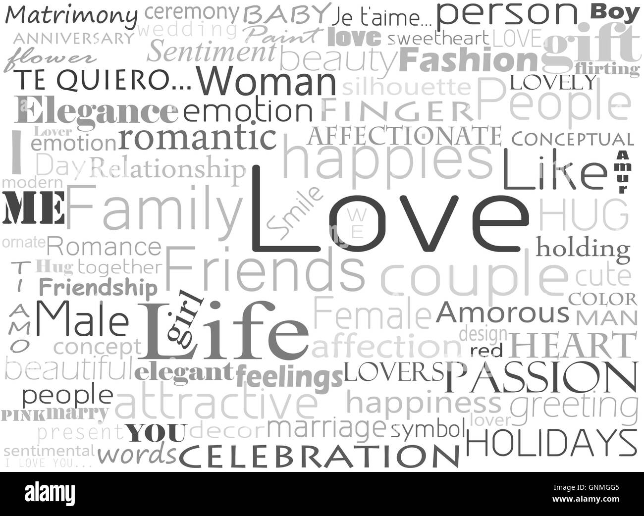 Seamless pattern made from words which relate with word love Stock ...