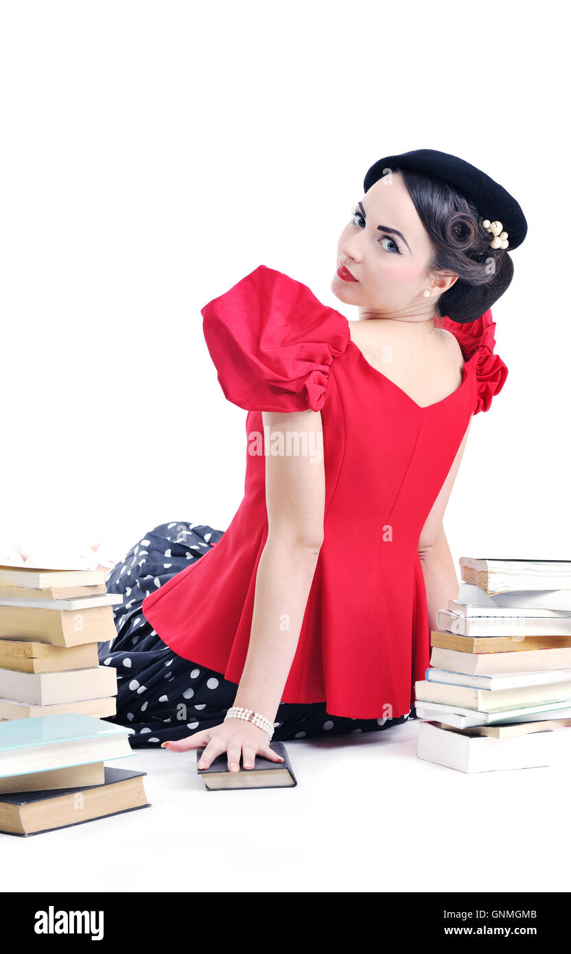 beautiful young woman read book Stock Photo - Alamy
