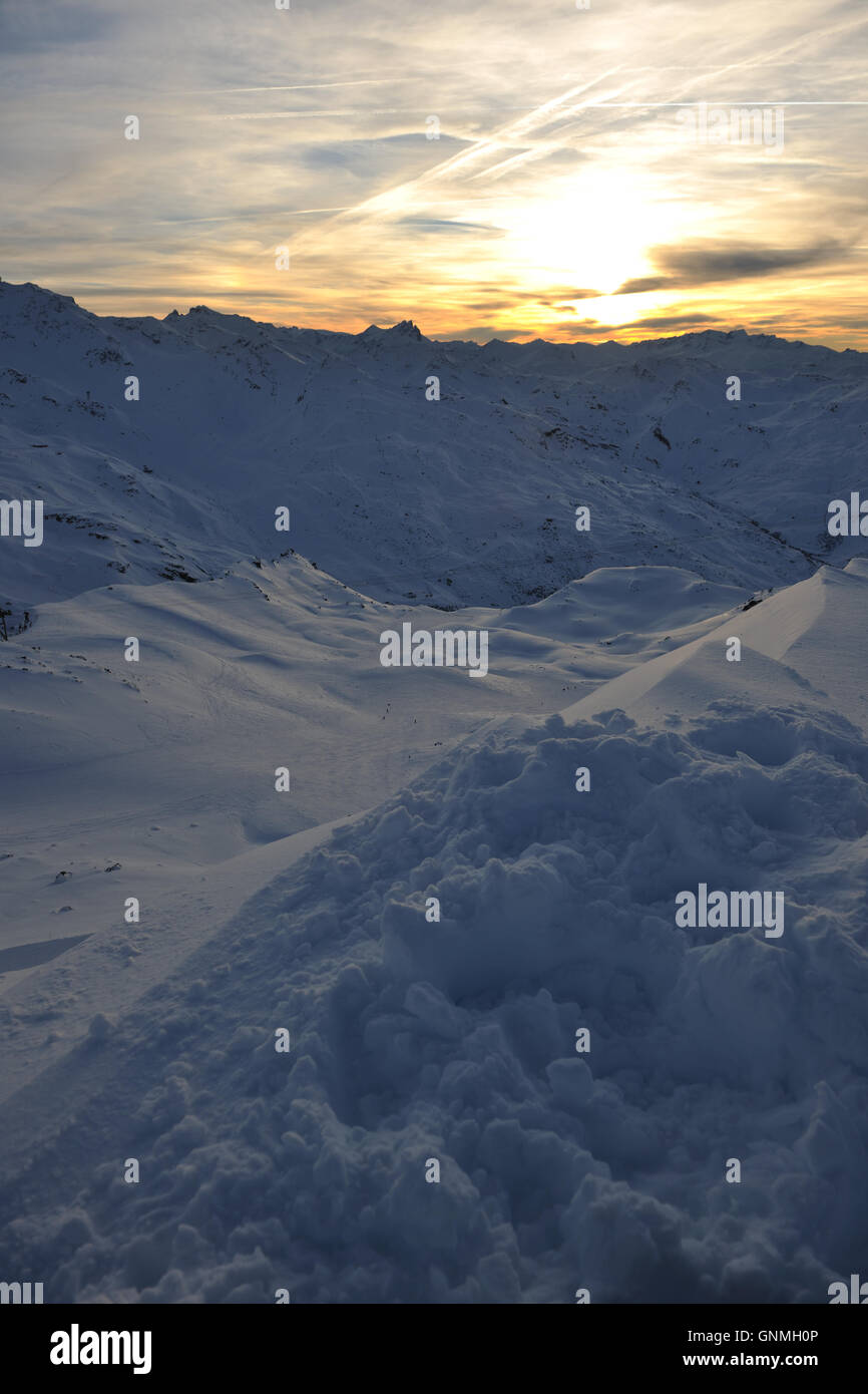 mountain snow sunset Stock Photo - Alamy