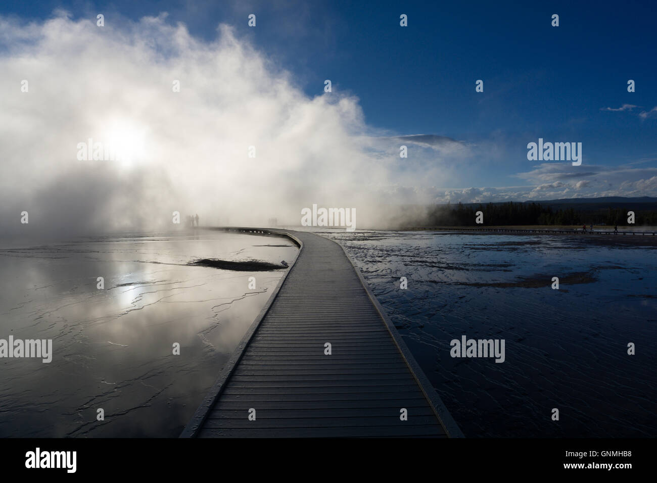 Yellow stone hot spring boardwalk hi-res stock photography and images ...