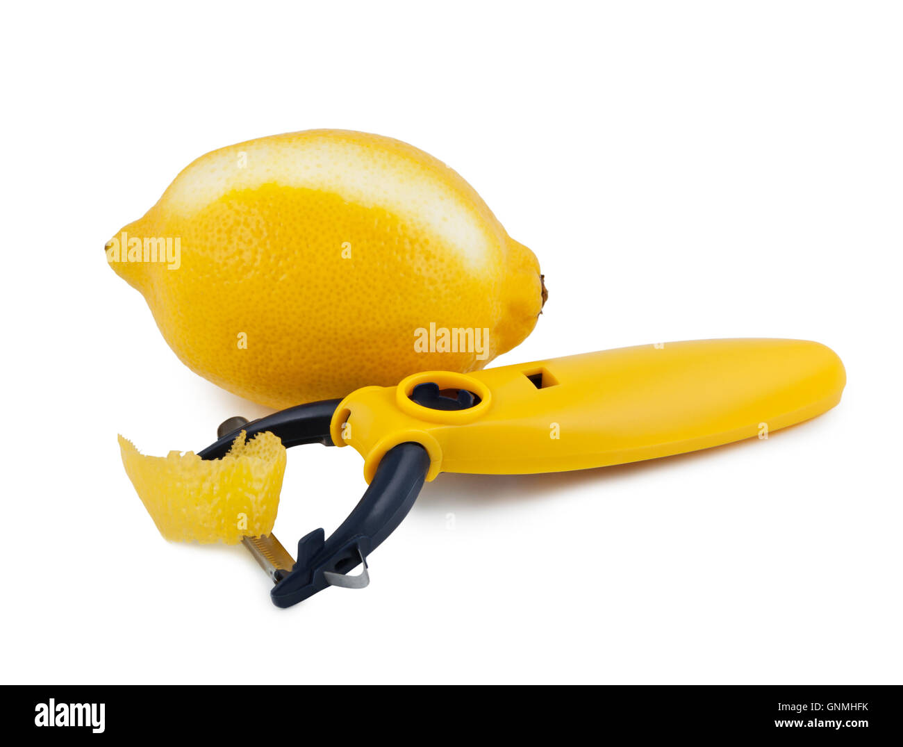 Lemon and knife for cleaning fruits Stock Photo - Alamy