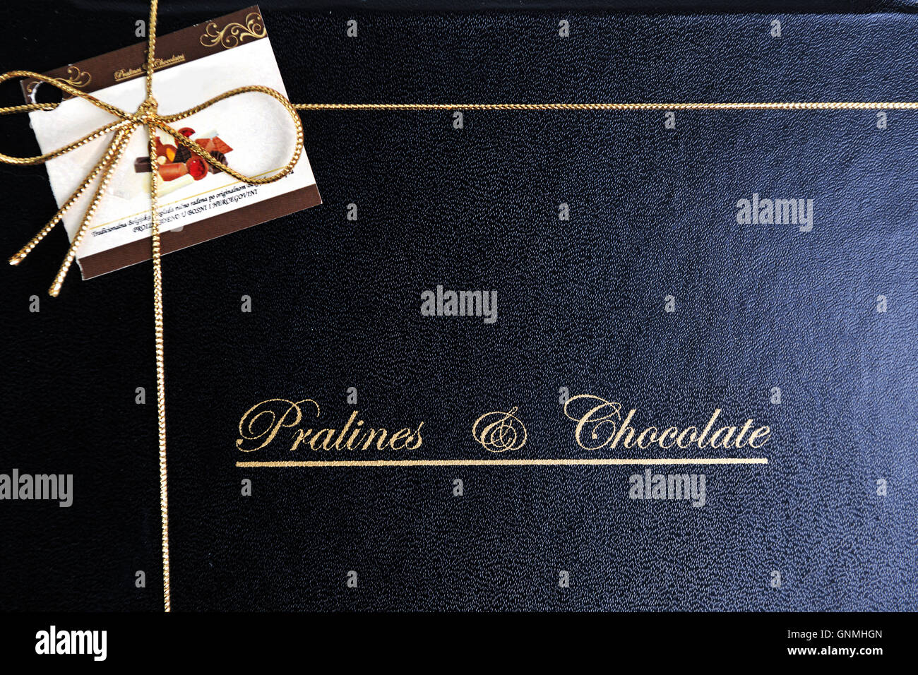 chocolate and praline box Stock Photo - Alamy