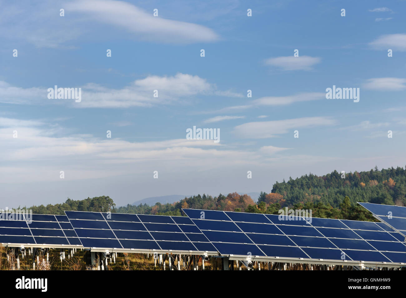 solar panel renewable energy field Stock Photo - Alamy