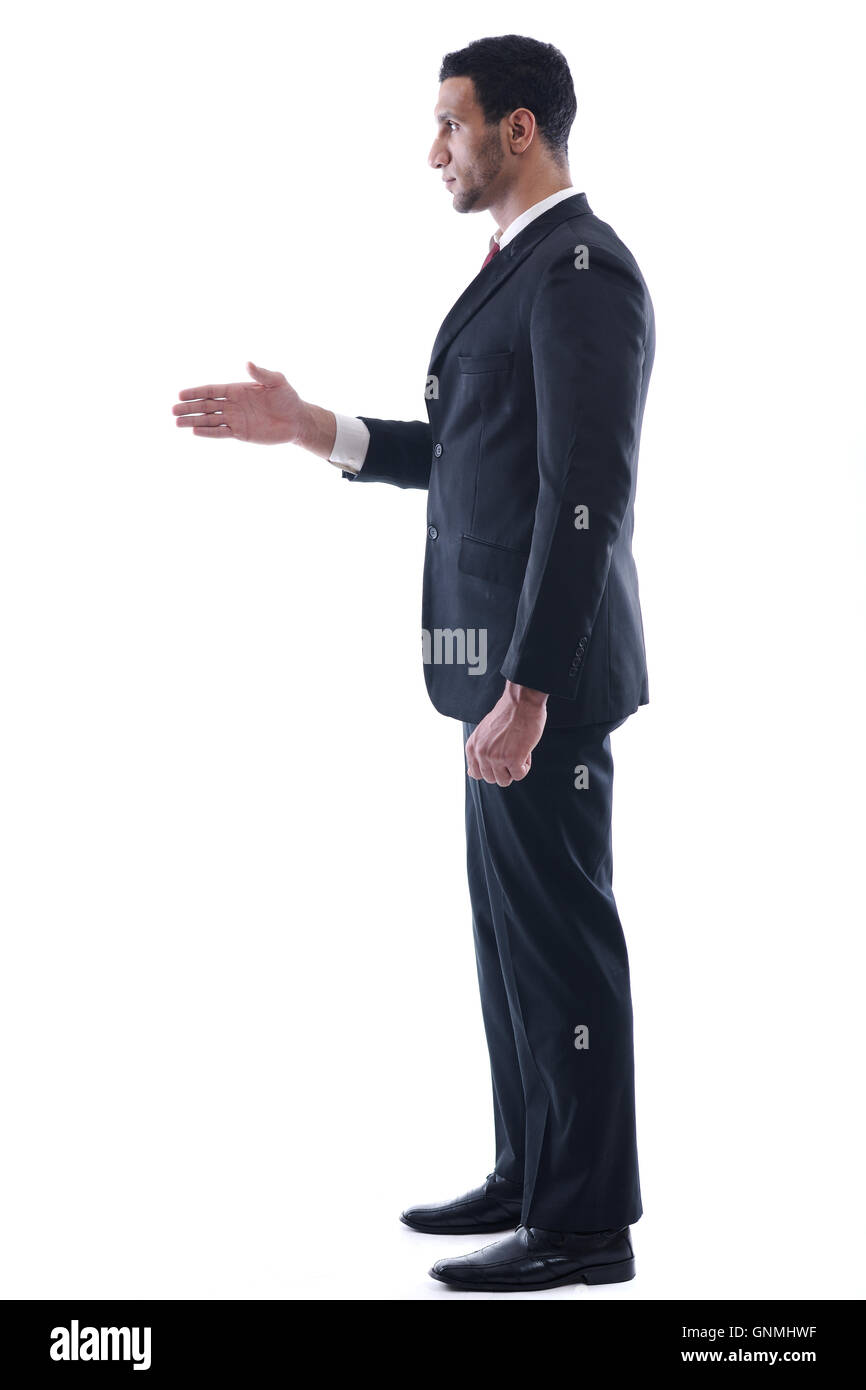 business man giving you a hand shake Stock Photo - Alamy