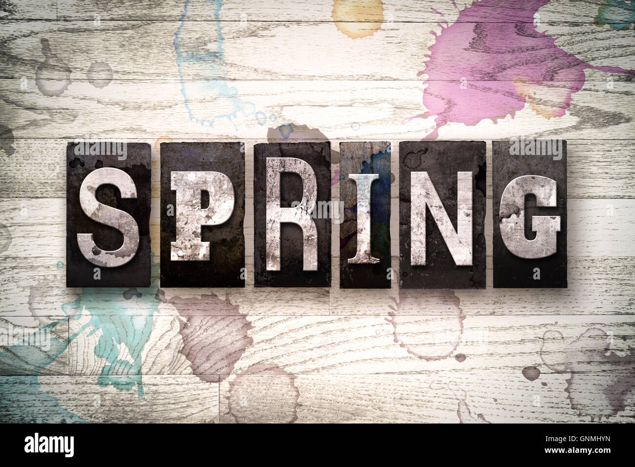 Word spring written in vintage hi-res stock photography and images - Alamy