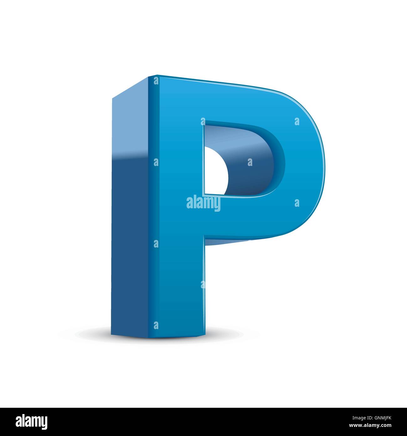 3D image blue letter P isolated on white background Stock Vector Image ...