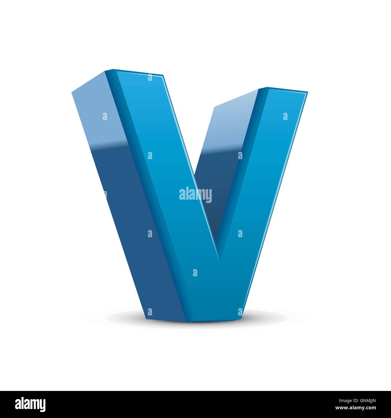 3D image blue letter V isolated on white background Stock Vector Image ...