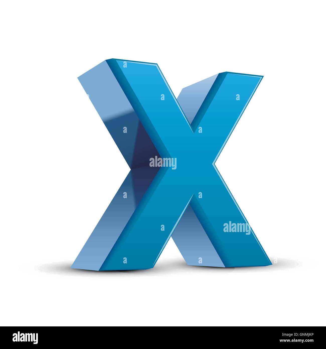 3D image blue letter X isolated on white background Stock Vector Image ...
