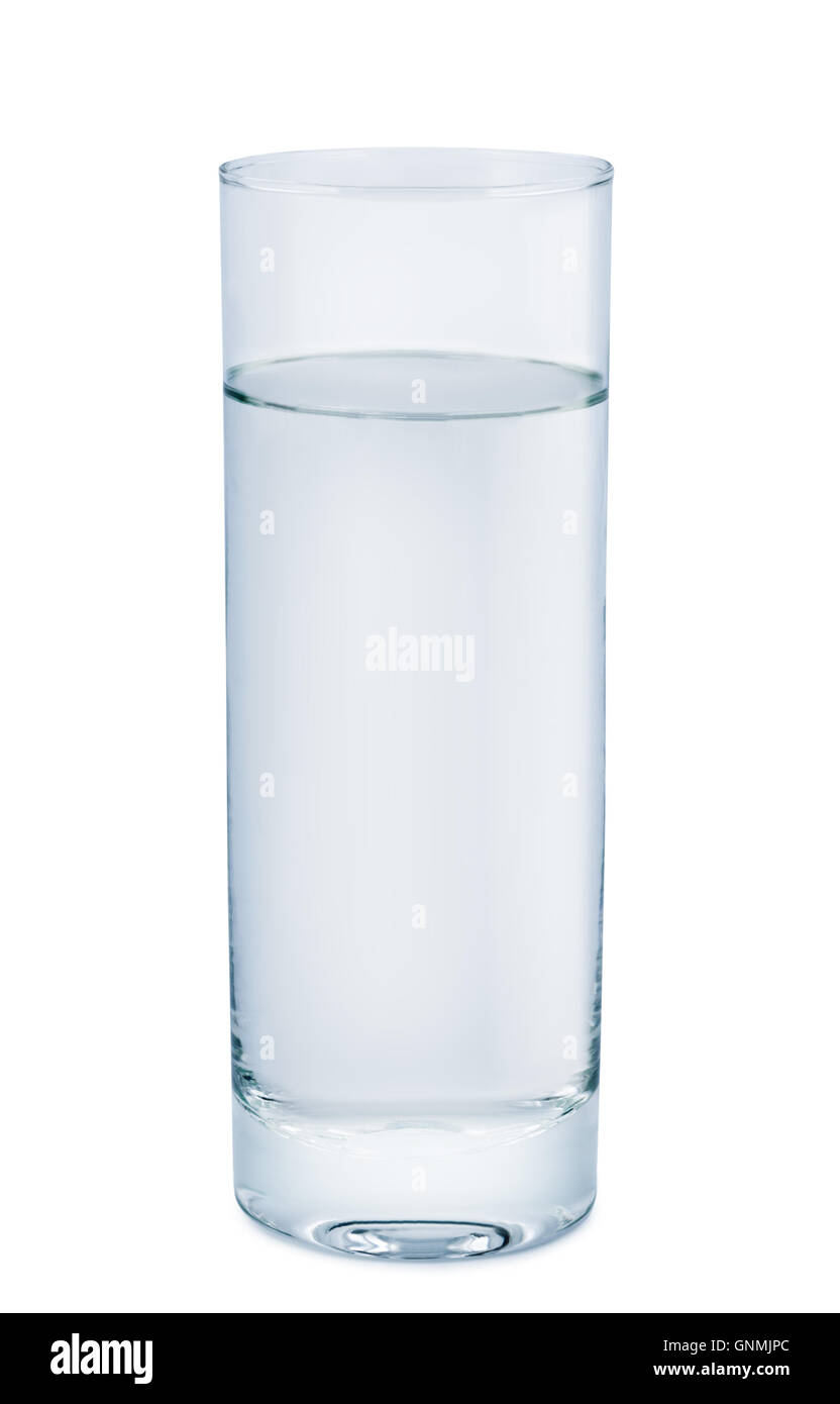 High glass with water on white background Stock Photo - Alamy