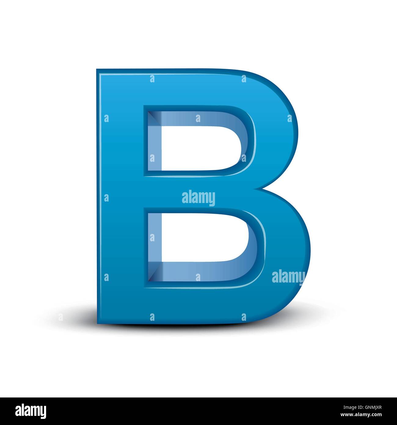 3D image blue letter B isolated on white background Stock Vector Image ...
