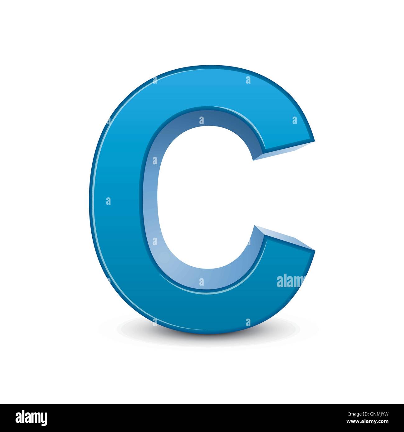 3D image blue letter C isolated on white background Stock Vector Image ...