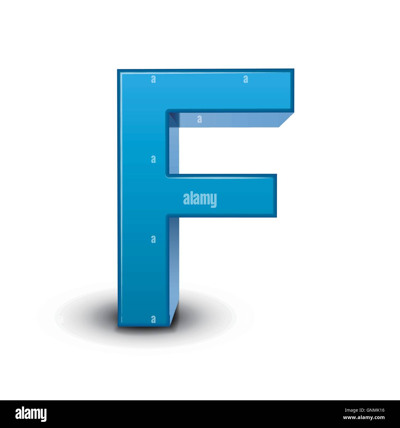 3D image blue letter F isolated on white background Stock Vector Image ...