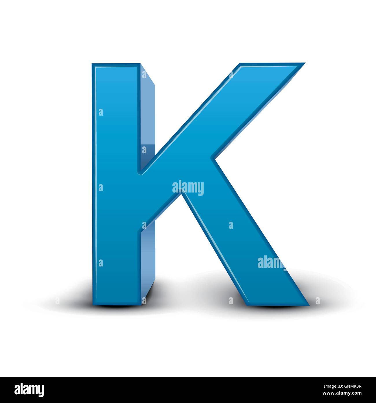 3D image blue letter K isolated on white background Stock Vector Image ...