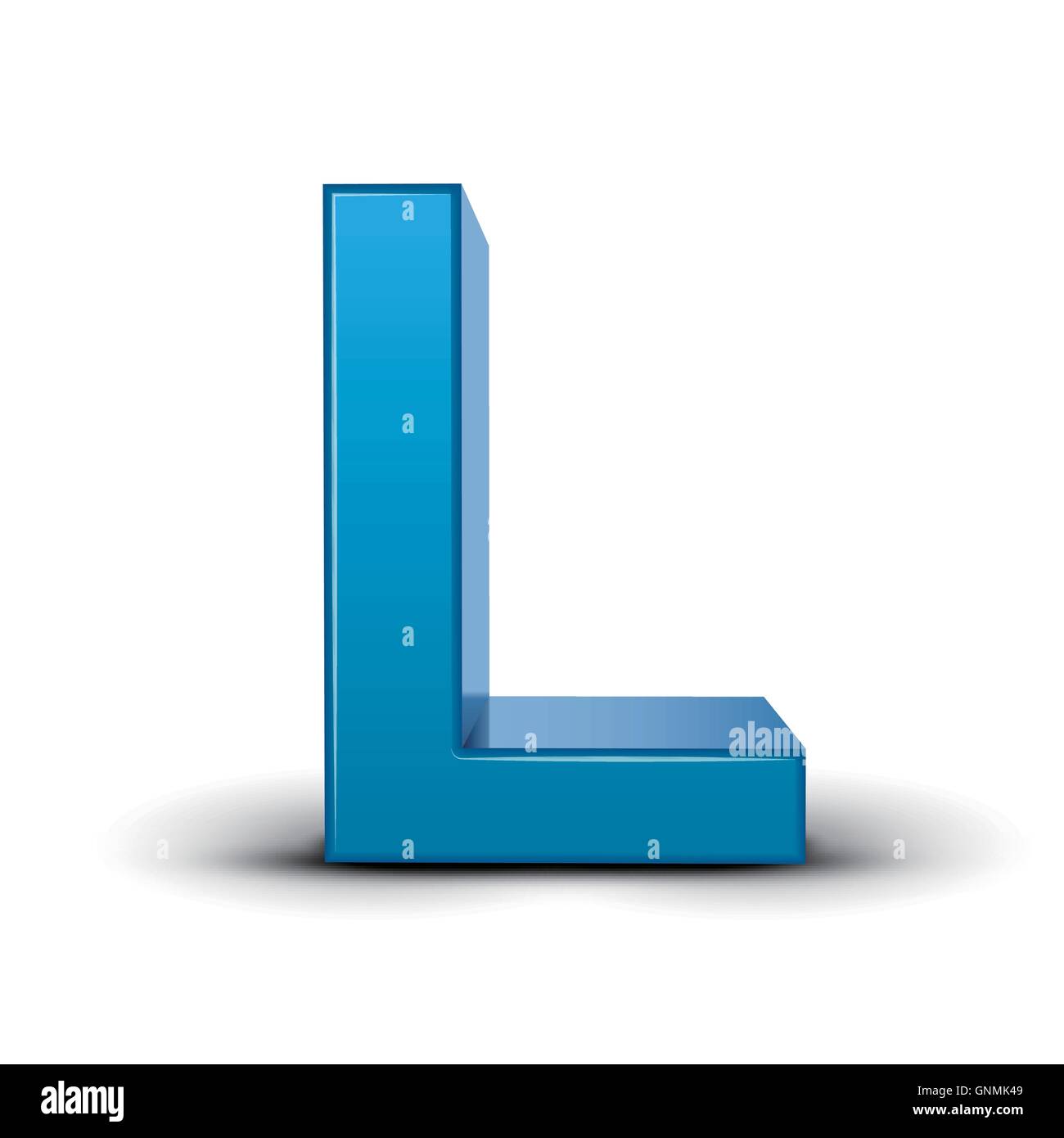 3D image blue letter L isolated on white background Stock Vector Image ...
