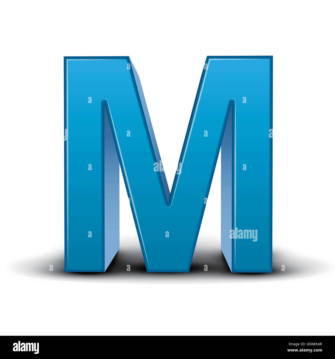 3D image blue letter M isolated on white background Stock Vector Image ...