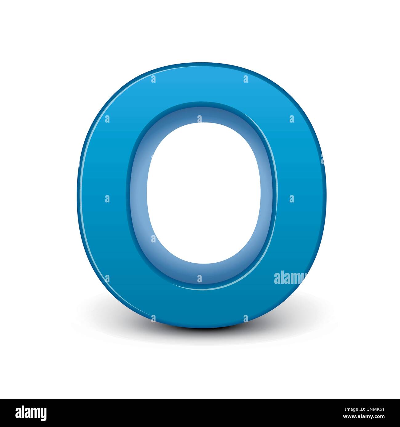 3D image blue letter O isolated on white background Stock Vector Image ...