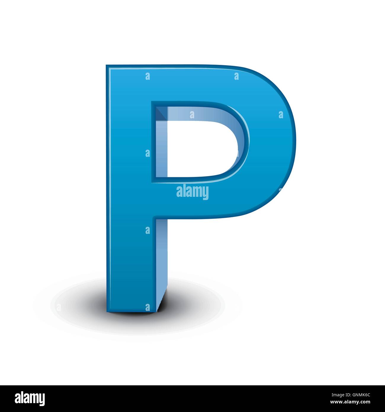 3D image blue letter P isolated on white background Stock Vector Image ...
