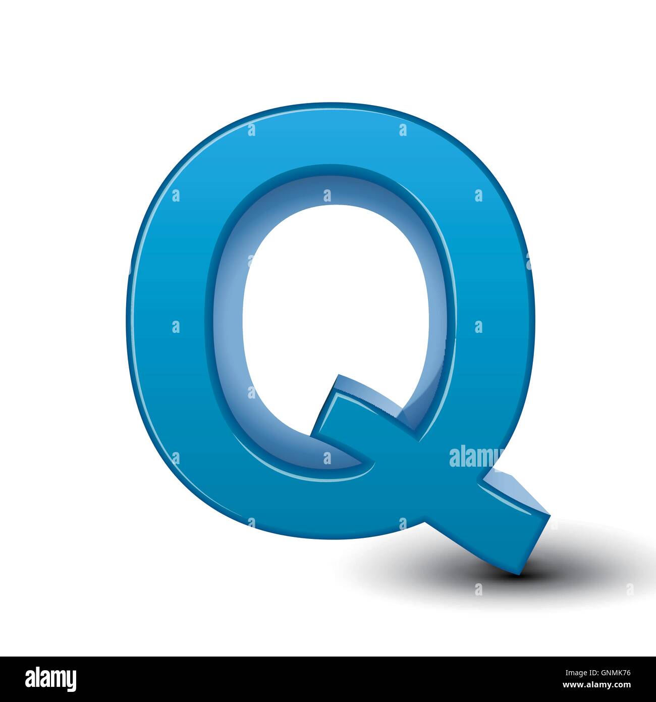 3D image blue letter Q isolated on white background Stock Vector Image ...
