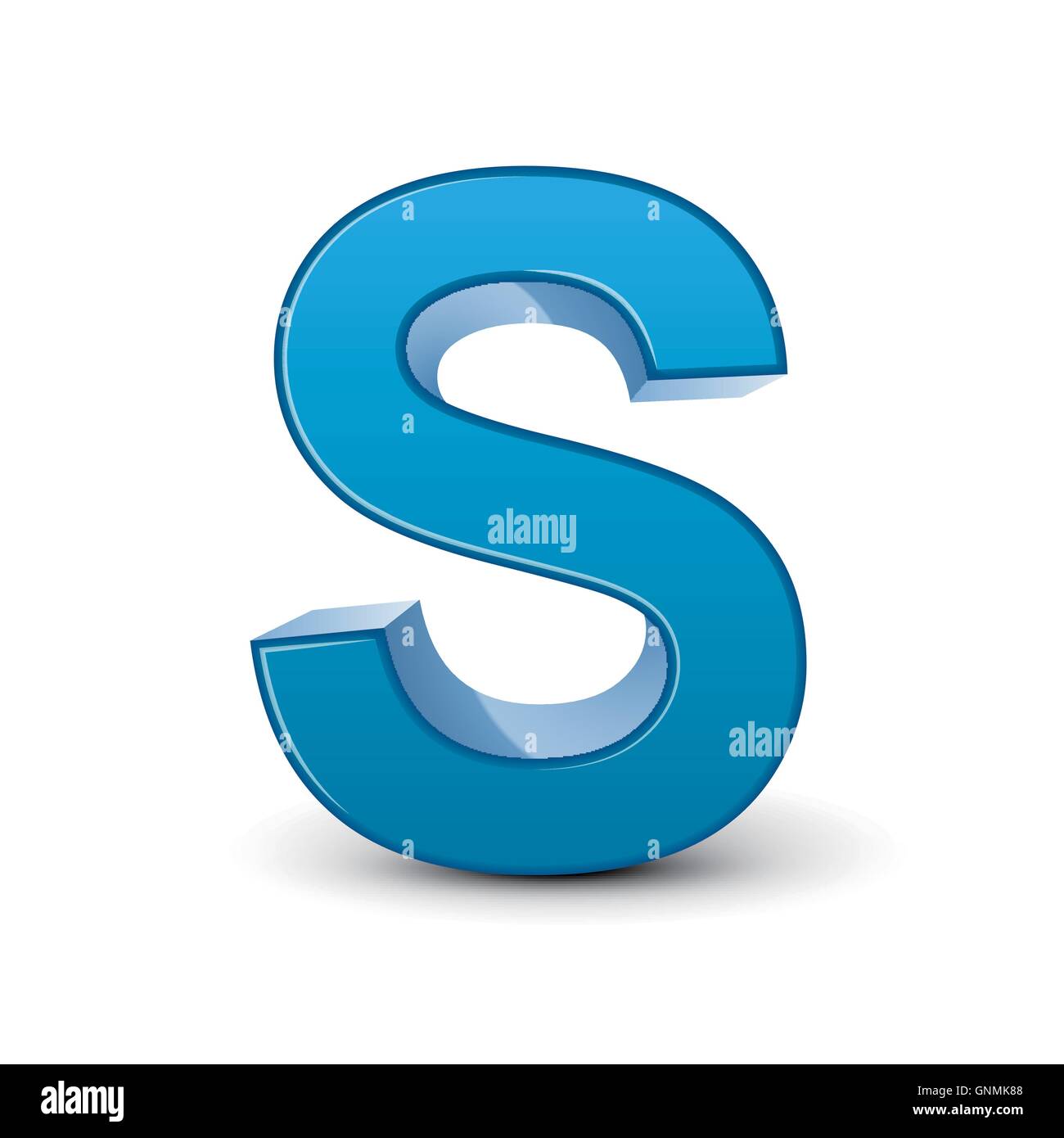 3D image blue letter S isolated on white background Stock Vector Image ...