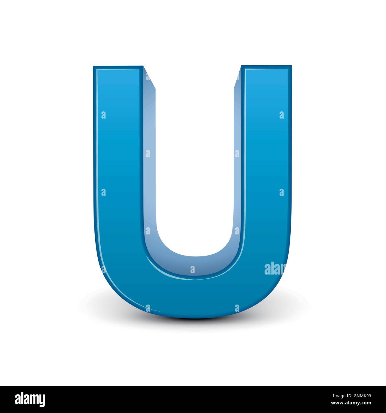 3D image blue letter U isolated on white background Stock Vector Image ...