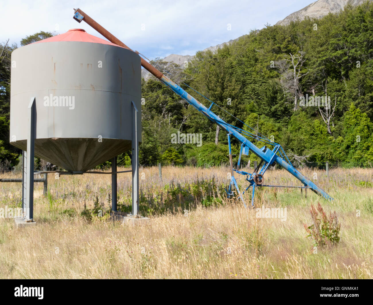 Agricultural metal fodder fermenting silo storage Stock Photo - Alamy