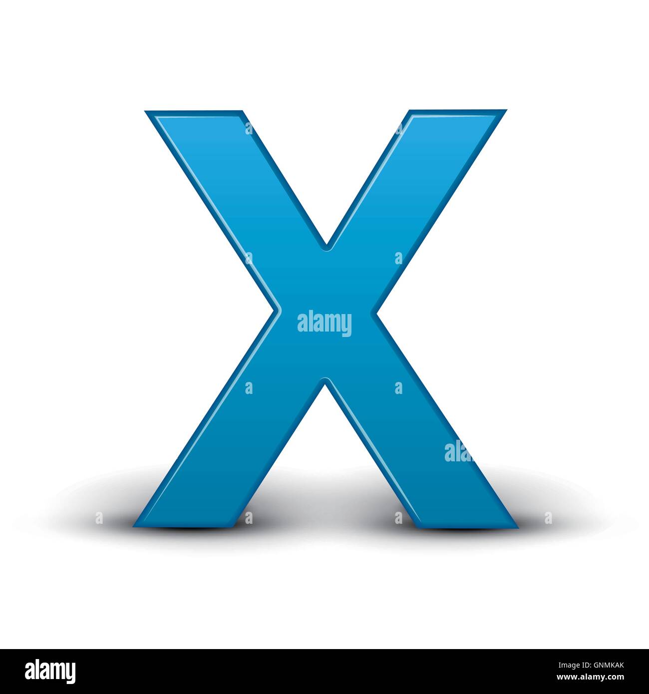 3D image blue letter X isolated on white background Stock Vector Image ...