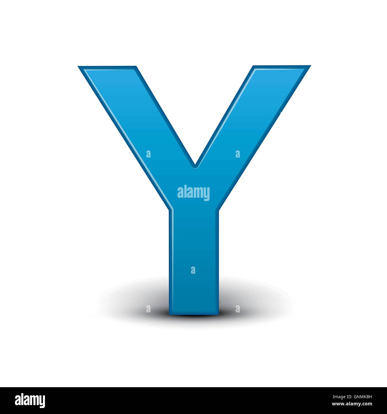 3D image blue letter Y isolated on white background Stock Vector Image ...