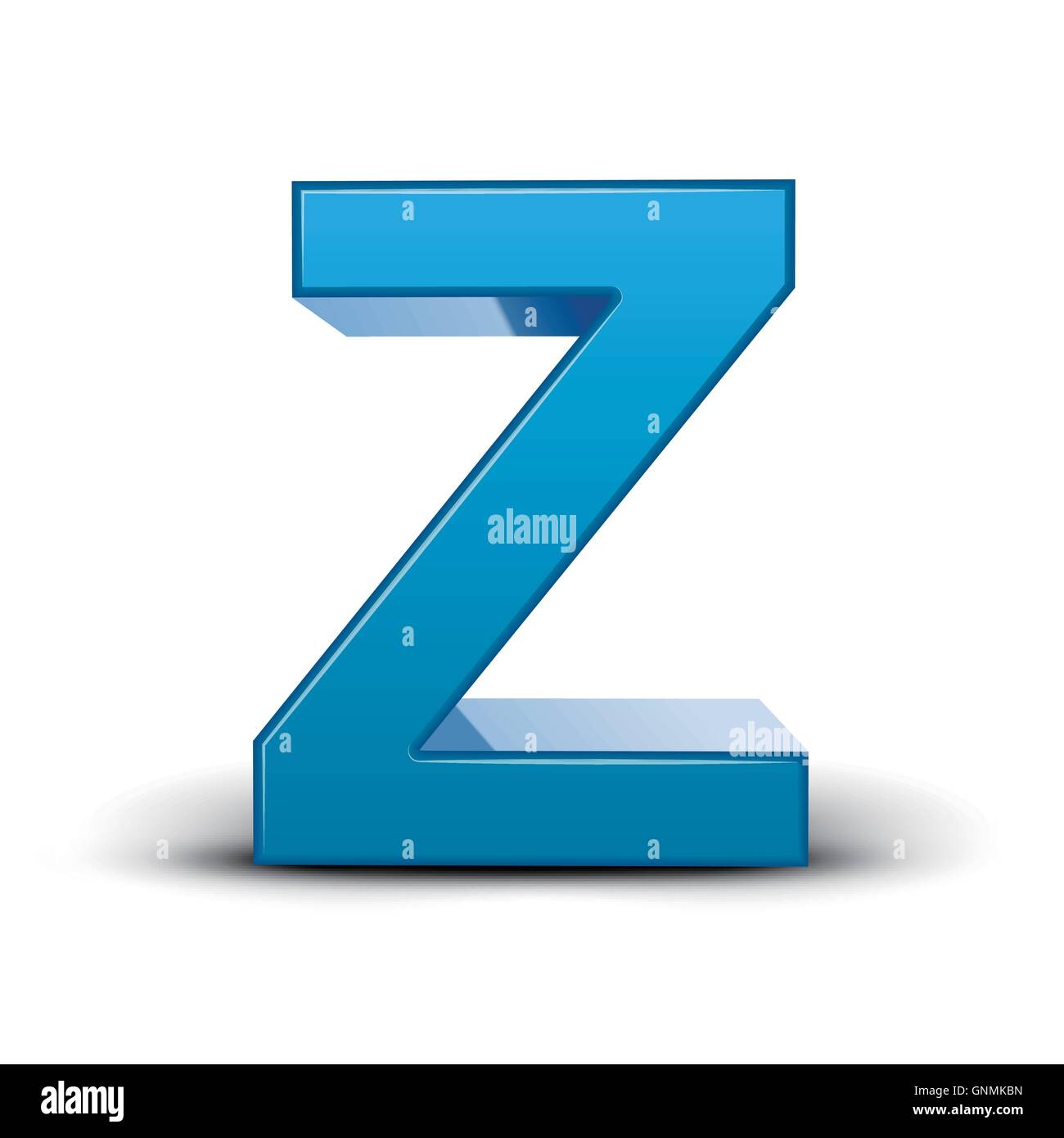 3D image blue letter Z isolated on white background Stock Vector Image ...