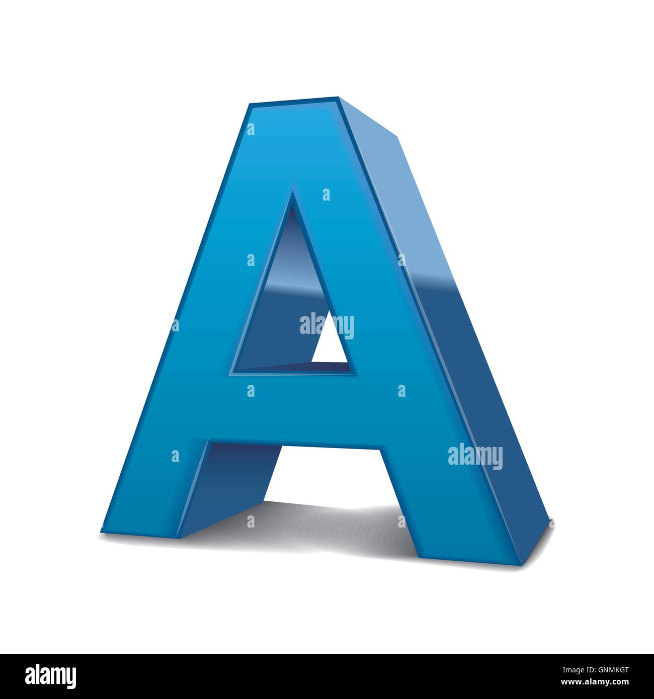 3D image blue letter A isolated on white background Stock Vector Image ...