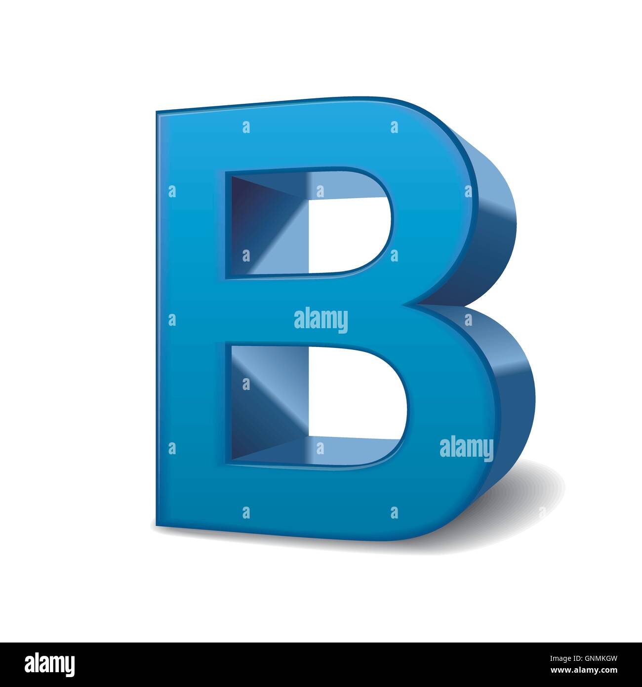 3D image blue letter B isolated on white background Stock Vector Image ...